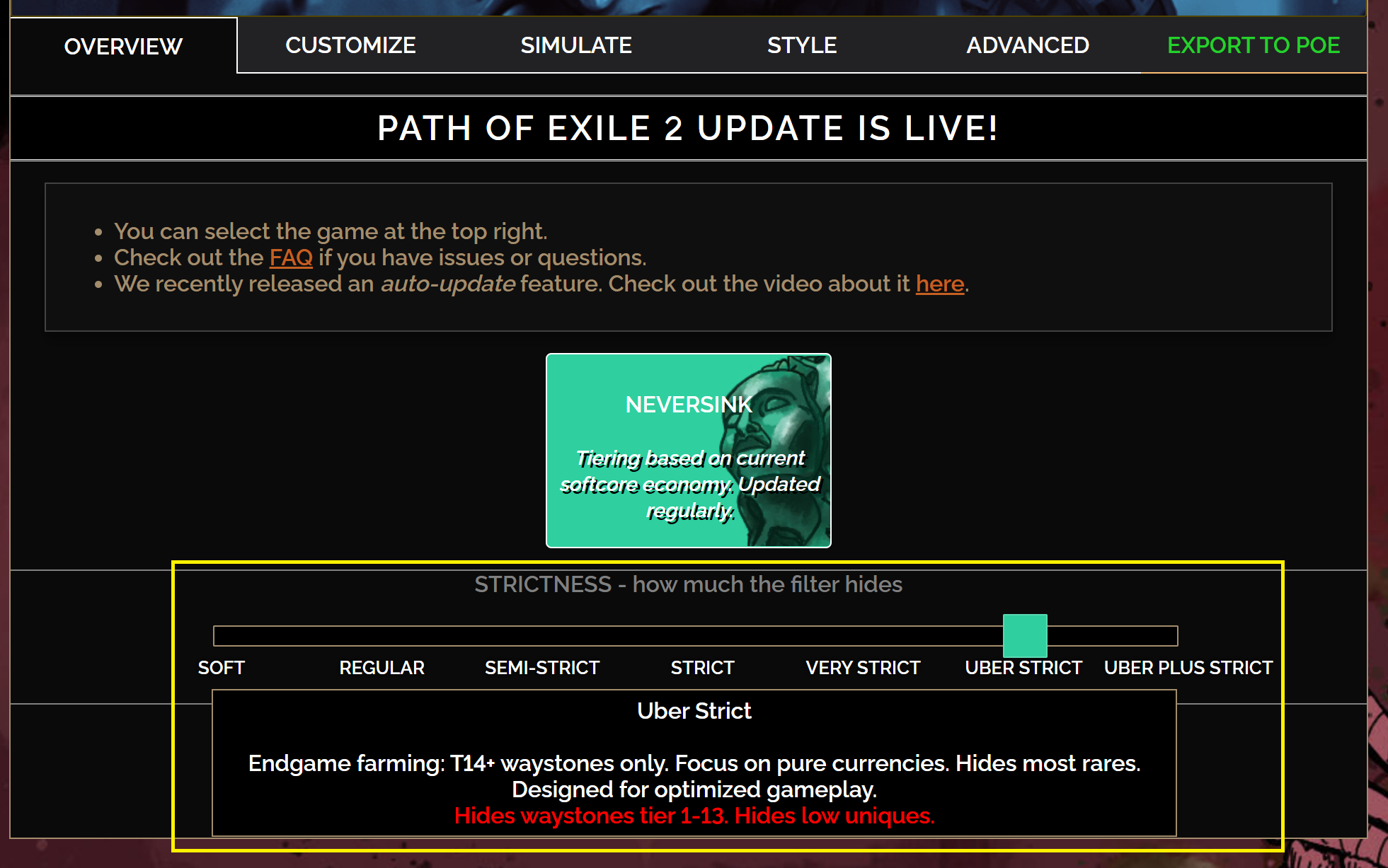 Neversinkフィルターを使おう | Path of Exileのチャレンジをがんばるブログ